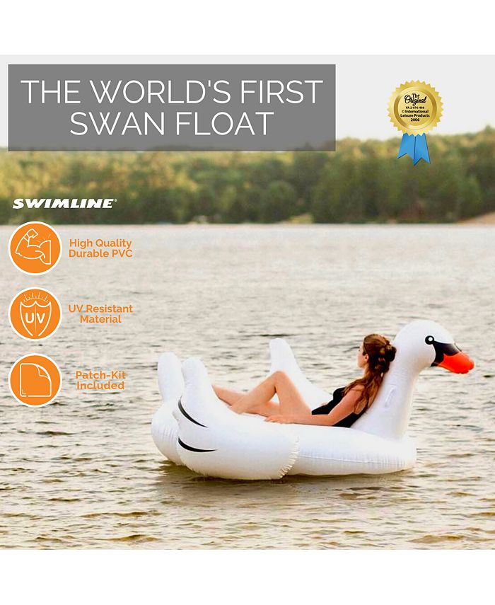 Swimline Inflatable Swan Pool Float with Cup Holders - Macy's