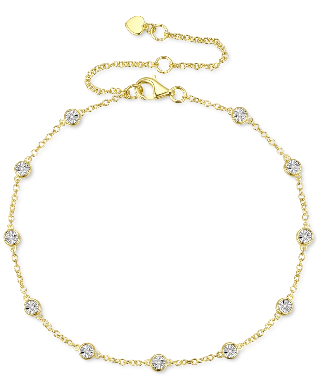 Click here for Diamond Bezel Chain Bracelet (1/10 ct. t.w.) in St... prices