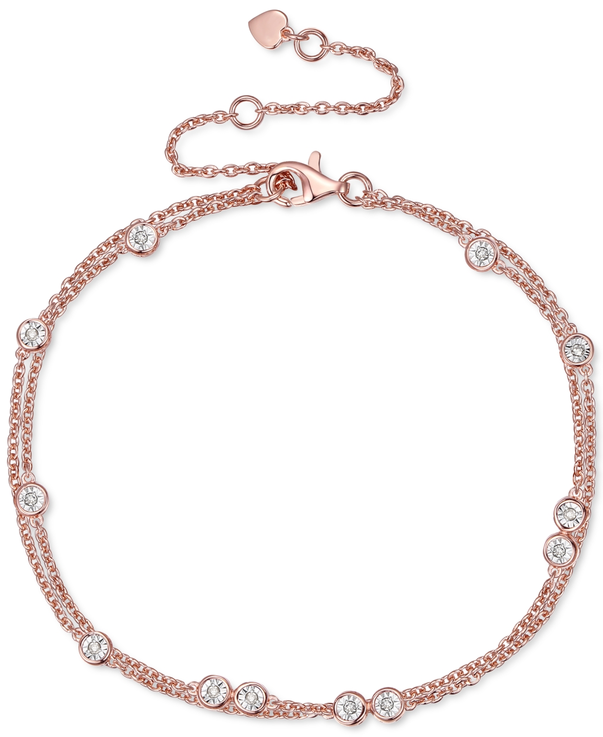 Click here for Diamond Bezel Multi-Layer Chain Bracelet (1/10 ct.... prices