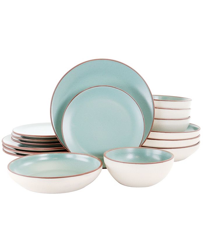 Gibson Contempo Classic Round Terracotta Dinnerware Set, 16 Piece - Macy's
