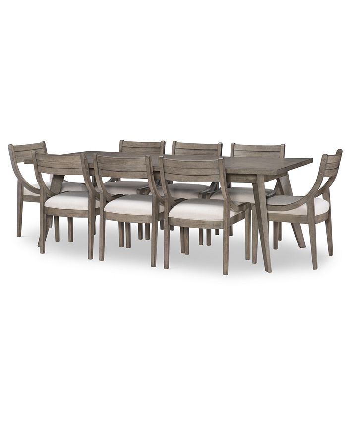 Furniture Greystone 9pc Dining Set(Rectangle Table & 8 Side Chairs ...