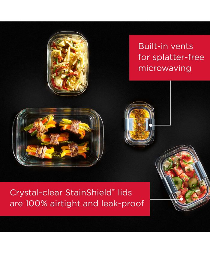 Rubbermaid Brilliance 10-Pc. Glass Food Storage Container Set - Macy's