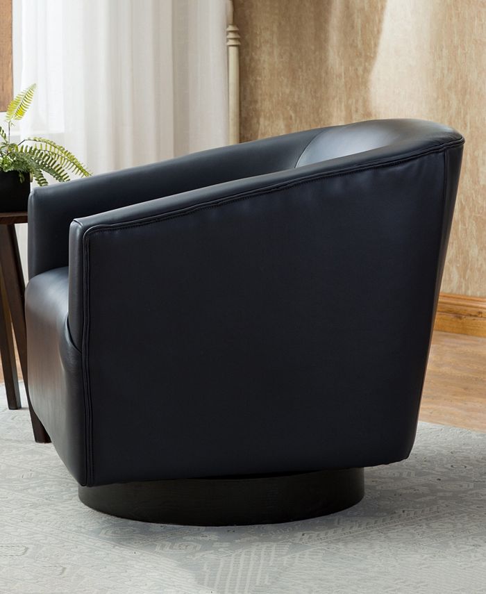 Comfort Pointe Gaven Wood Base Swivel Chair - Macy's