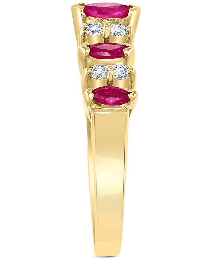 EFFY Collection EFFY® Ruby (5/8 ct. t.w.) & Diamond (1/5 ct. t.w.) Ring ...
