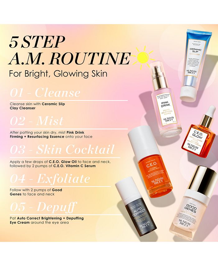 Sunday Riley 6-Pc. Wake Up With Me Complete Brightening Morning Routine ...