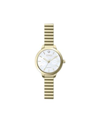 Jones New York Women's Genuine Diamond White Dial Gold-Tone Metal ...