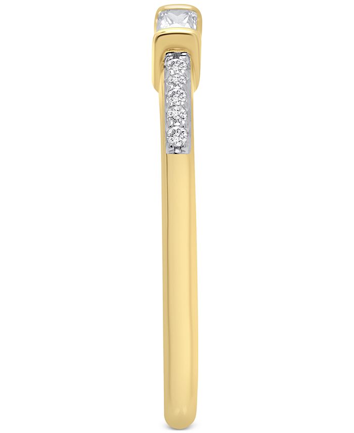 Wrapped Certified Diamond Baguette Ring (1/6 ct. t.w.) in 14k Gold ...