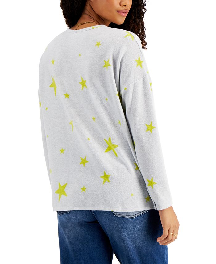 Style & Co Star-Print Sweater, Created for Macy's - Macy's