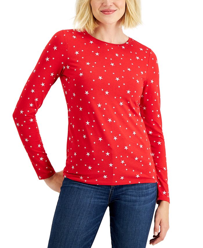 Style & Co Petite Star-Print Top, Created for Macy's - Macy's