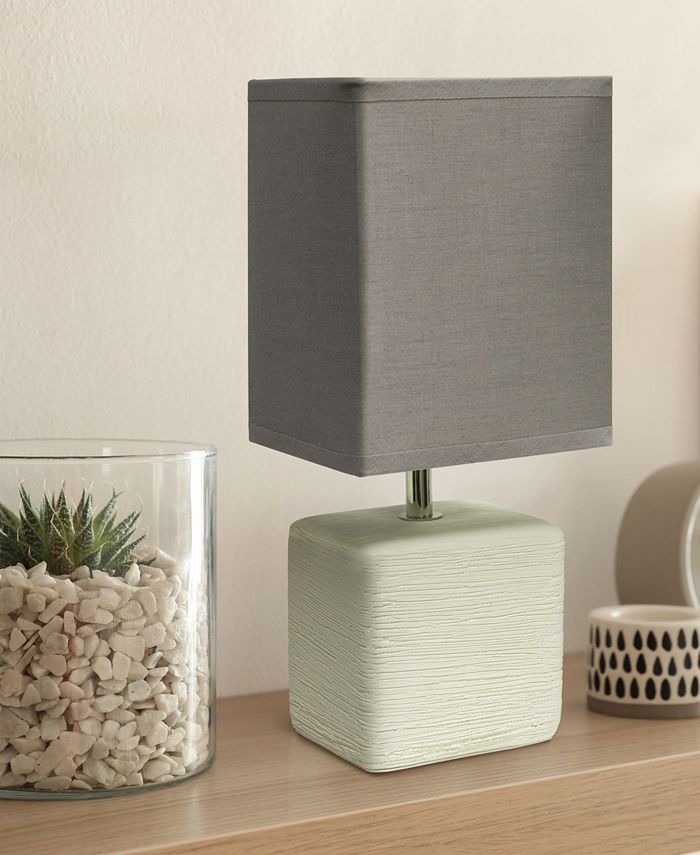 Simple Designs Petite Stone Table Lamp with Shade - Macy's