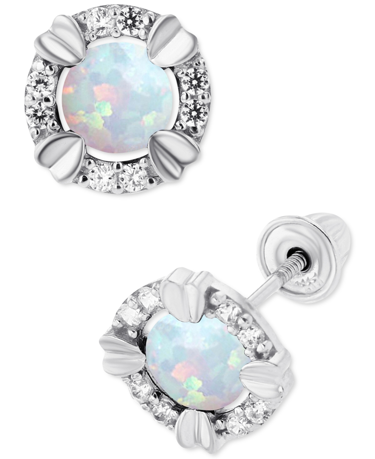 Click here for Lab-Grown Opal (1/5 ct. t.w.) & Lab-Grown White Sa... prices