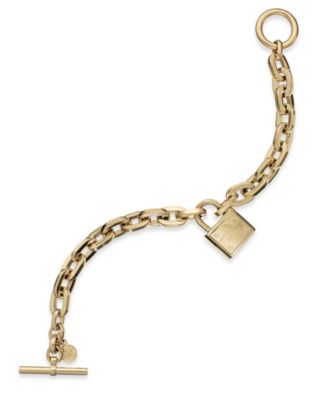 Michael Kors Chain and Logo Padlock Bracelet - Macy's