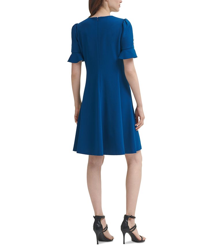 DKNY Flounce Fit & Flare Dress & Reviews - Dresses - Women - Macy's