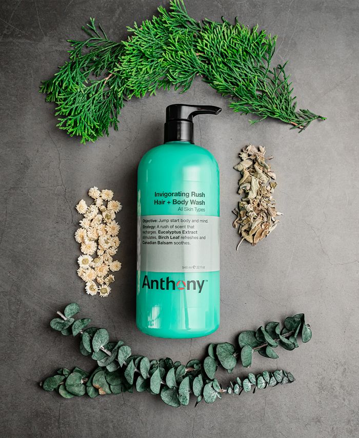 Anthony Men's Invigorating Rush Hair & Body Wash, 32 oz - Macy's