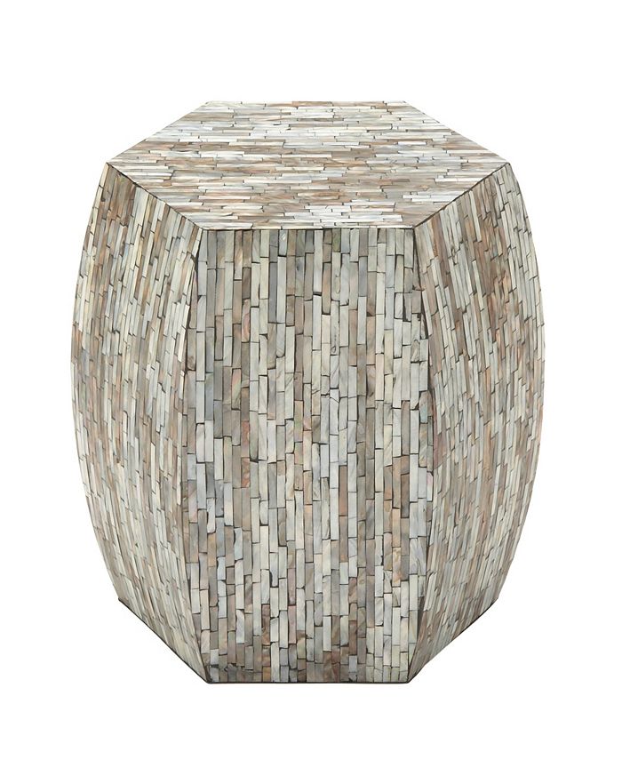 Rosemary Lane Barrel-Shaped Shell Side Table - Macy's