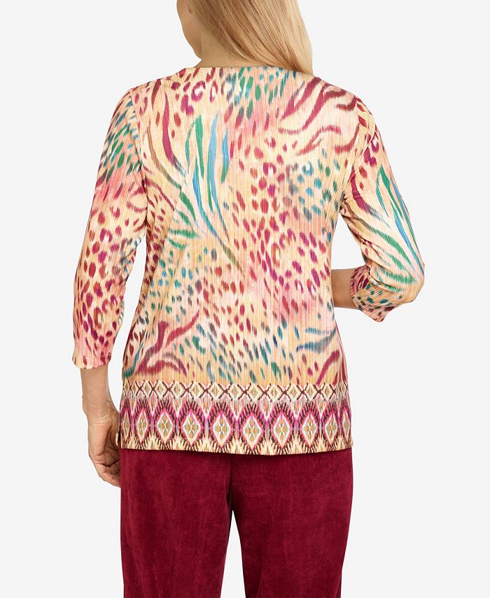Alfred Dunner Women's Missy Classics Animal Print Top - Macy's