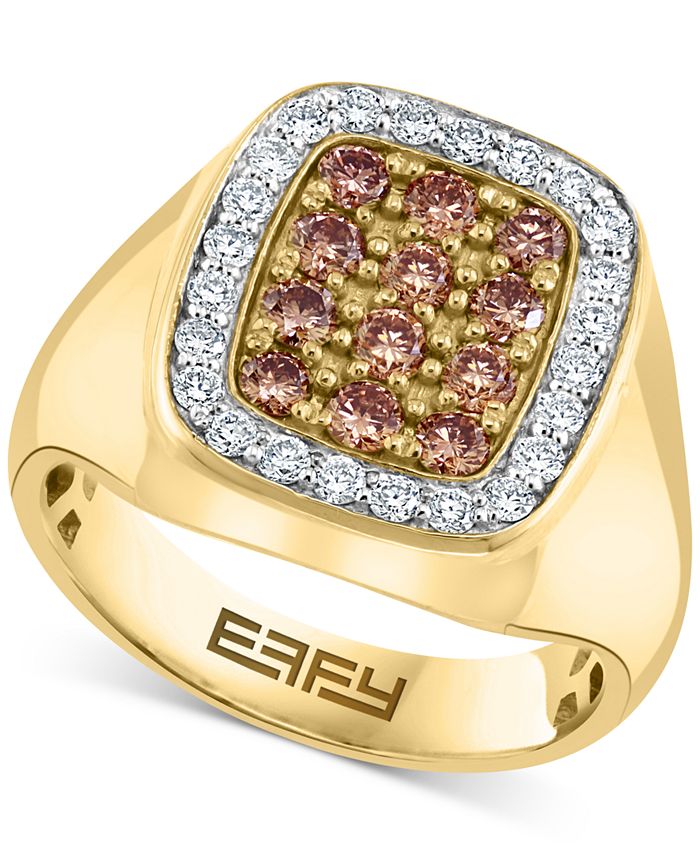 EFFY Collection EFFY® Men's Espresso and White Diamond (1-1/4 ct. t.w ...