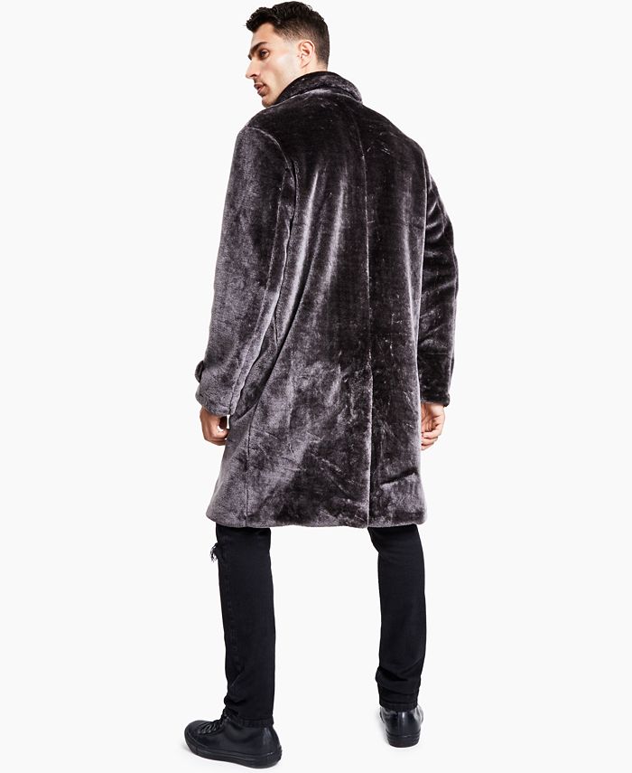 INC International Concepts Men's Regular-Fit Faux-Fur Top Coat, Created ...