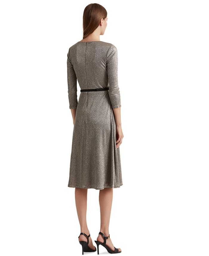 Lauren Ralph Lauren Metallic Bodre Dress - Macy's