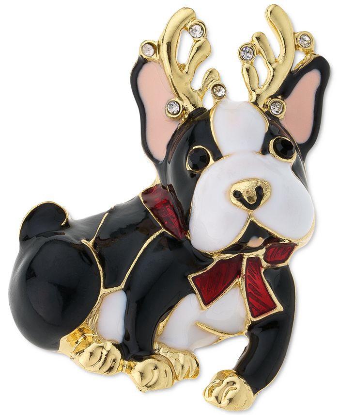 Charter Club Gold-Tone Pavé Antlers French Bulldog Pin, Created for ...