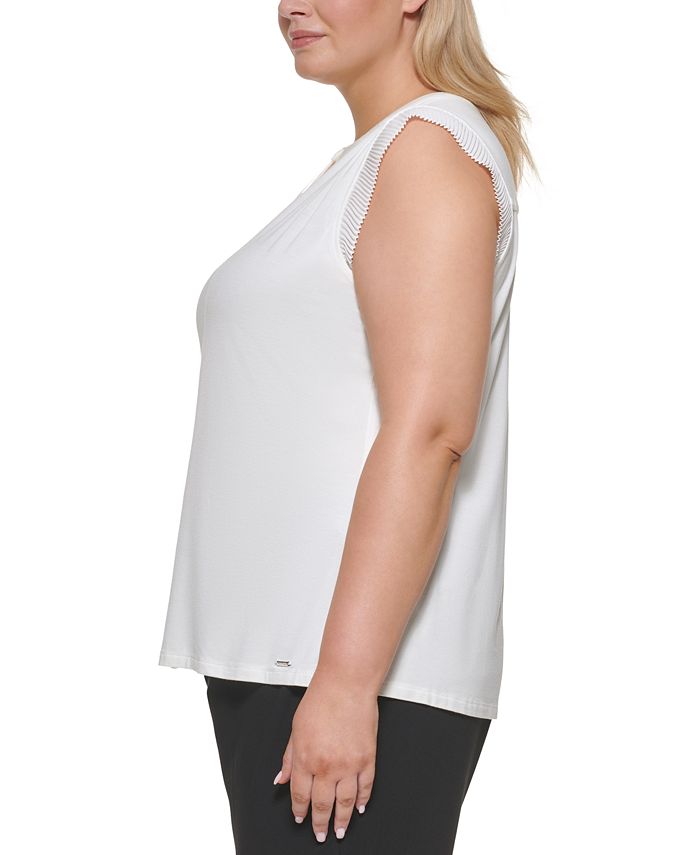 Calvin Klein Plus Size Pleated Top - Macy's