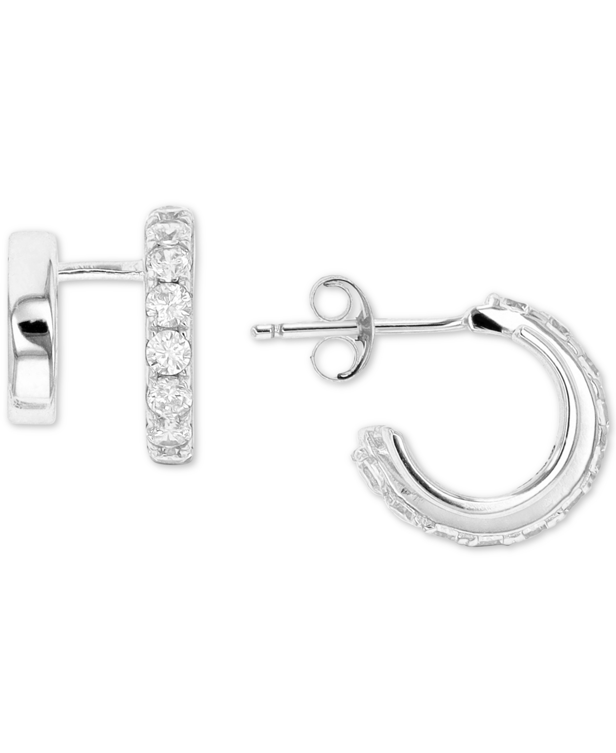 Click here for Cubic Zirconia Cuff Hoop Earrings - Sterling Silve... prices
