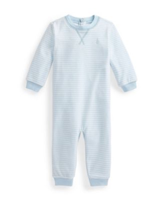 Baby Boys Striped Velour Coverall One Piece - Macy's
