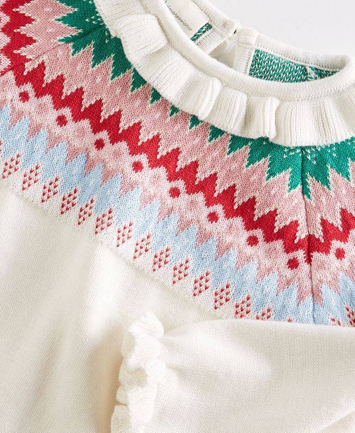 First Impressions Baby Girls Fair Isle Sweater, Created for Macy's - Macy's