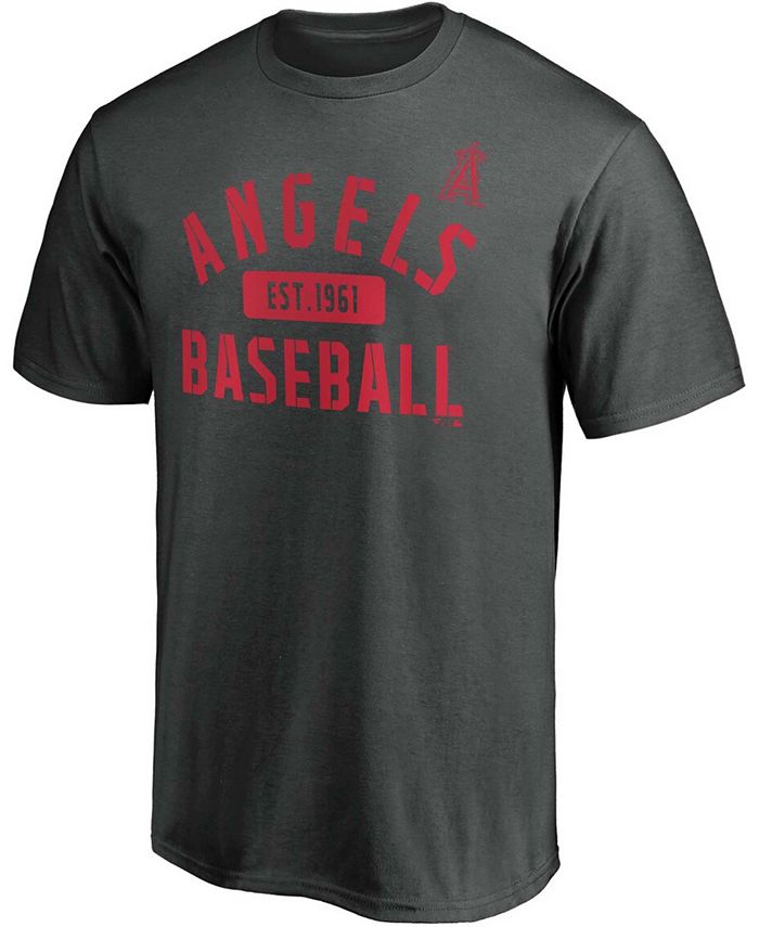 Fanatics Men's Charcoal Los Angeles Angels Iconic Primary Pill T-shirt ...