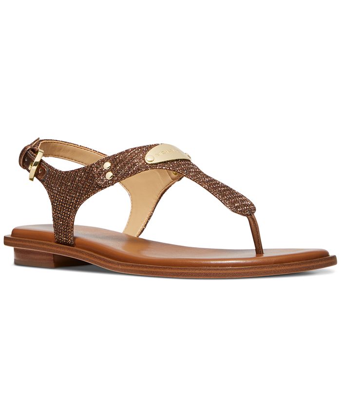 Michael Kors Women's MK Plate Flat Thong Sandals - Macy's