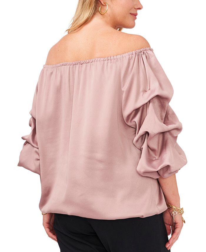 MSK Plus Size Puff-Sleeve Blouse - Macy's