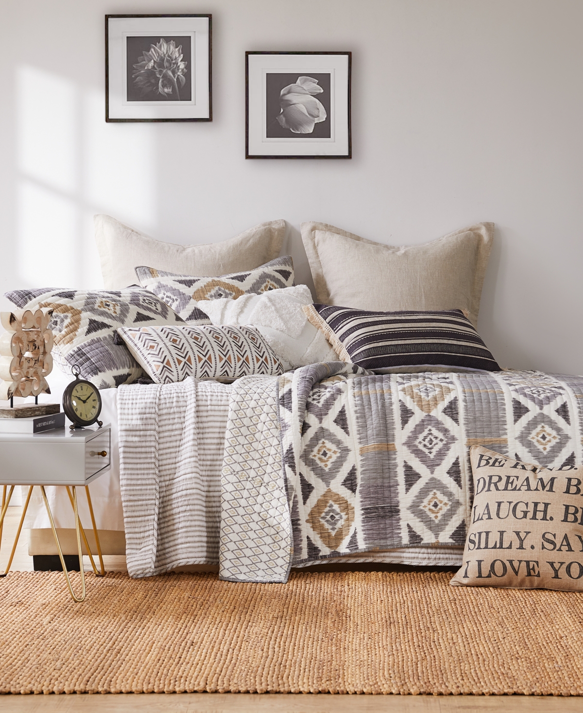 Click here for Levtex Santa Fe Quilt  Twin - Grey prices