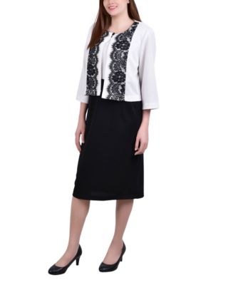 Petite Two Piece Jacket and Dress Set - Macy's