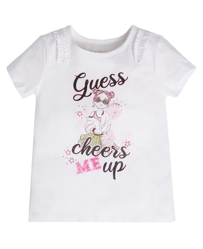 GUESS Little Girls Embellished T-shirt - Macy's