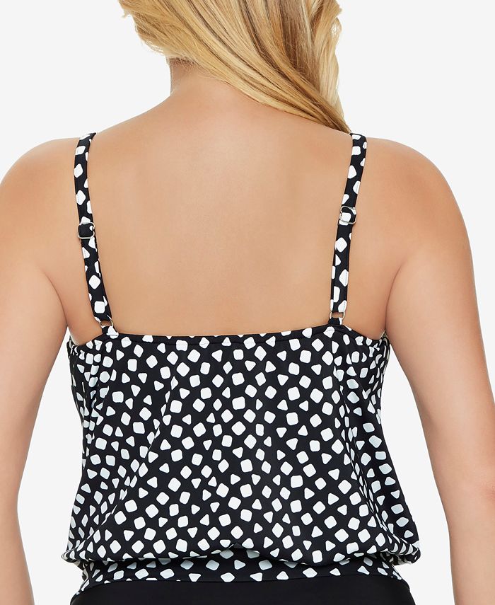 Swim Solutions High Neck Blouson Tankini Top Created For Macys Macys