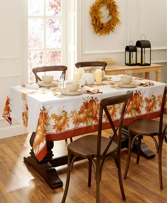 Elrene Autumn Pumpkin Grove Fall Rectangle Tablecloth 60" x 120" - Macy's