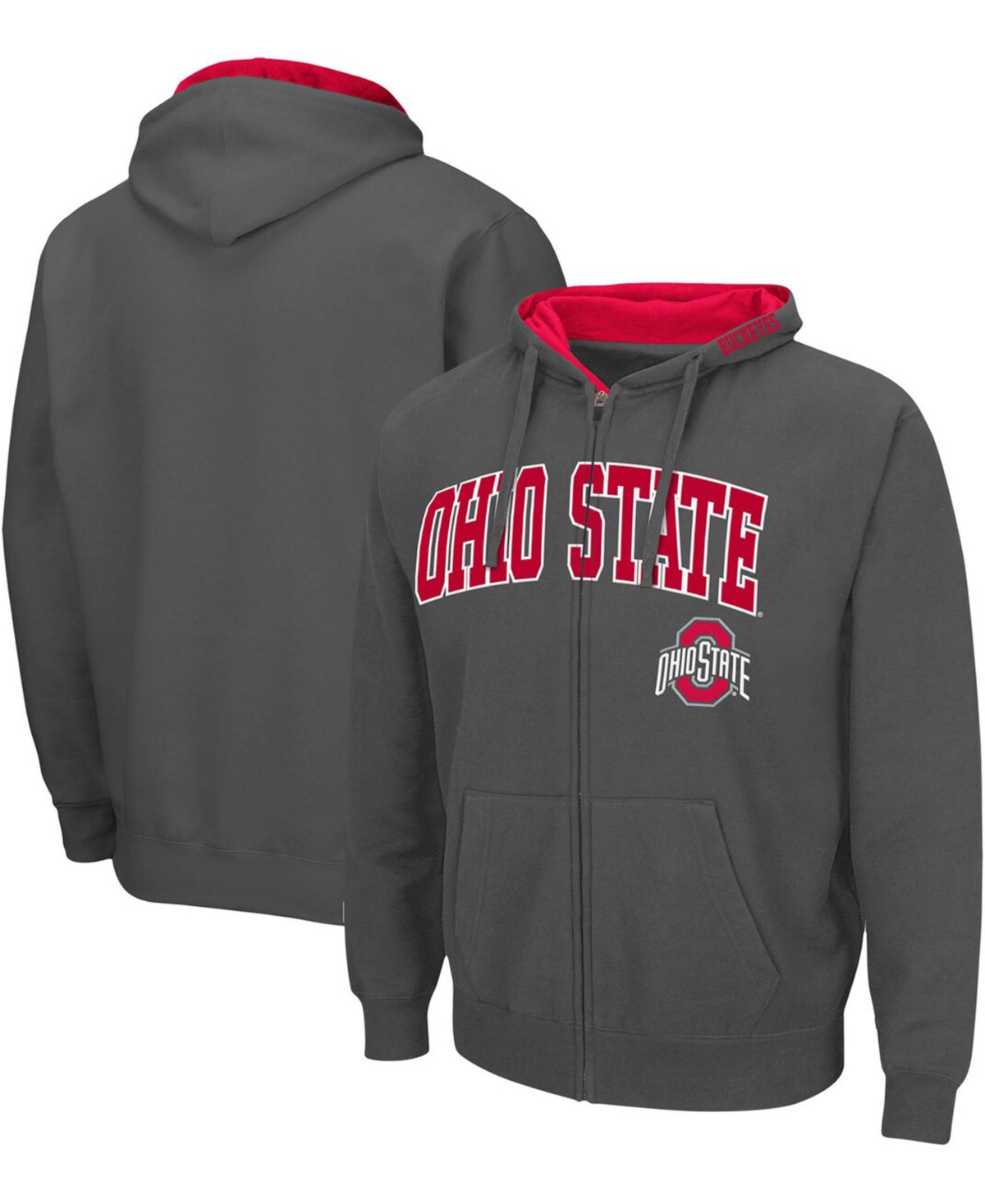 Click here for Mens Charcoal Ohio State Buckeyes Logo Full-Zip Ho... prices