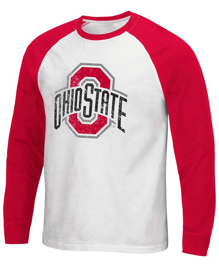 Colosseum Men's Scarlet Ohio State Buckeyes Mystery Raglan Long Sleeve ...