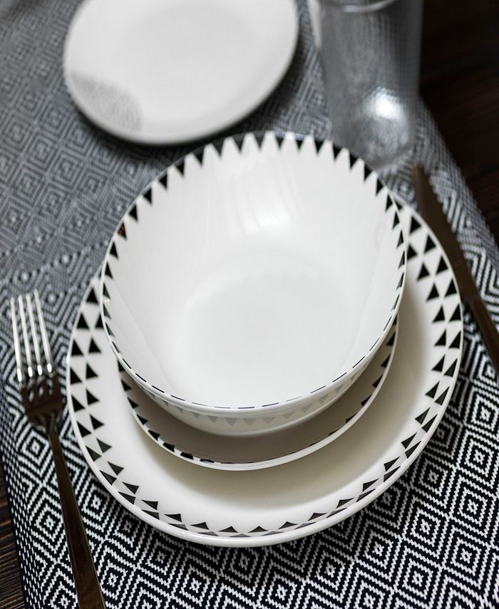 Tognana Metropol Graphic Tableware Set, 18 Piece - Macy's