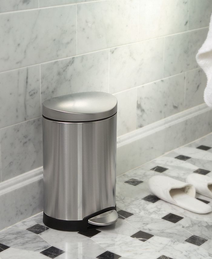 simplehuman Trash Can, Mini Semi Round Step Can, 6 Liter - Macy's