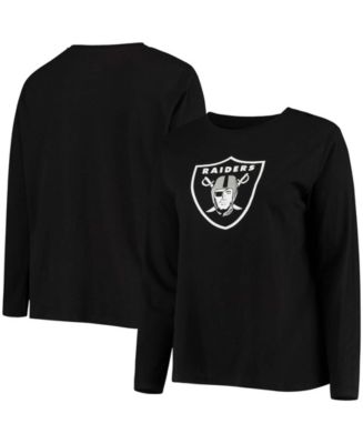Women's Plus Size Black Las Vegas Raiders Primary Logo Long Sleeve T ...
