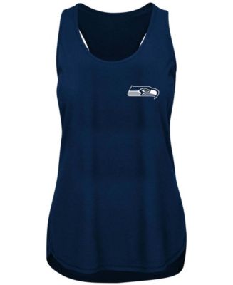 Women's Plus Size College Navy Seattle Seahawks Racerback Tank Top - Macy's