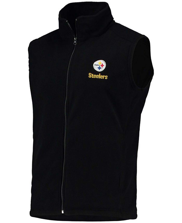 Dunbrooke Men's Black Pittsburgh Steelers Houston Fleece Full-Zip Vest ...