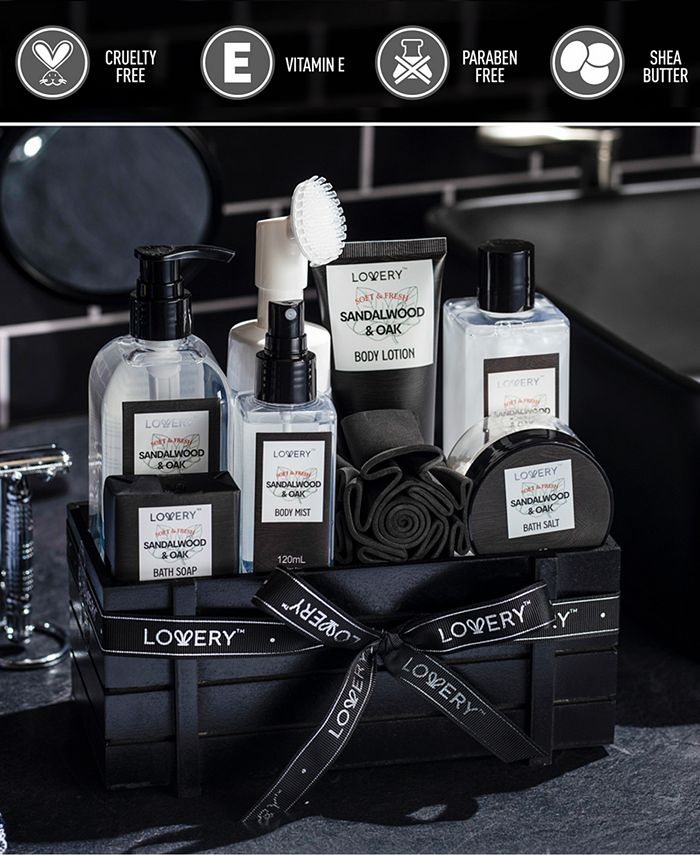 Lovery Sandalwood Oak Spa Kit, Bath and Body Care Gift Set, 10 Piece ...