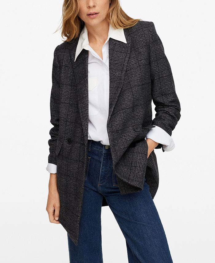 MANGO Women's Wool Double-Breasted Coat - Macy's