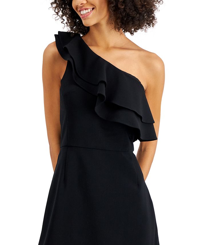 French Connection Ruffled-One-Shoulder Dress - Macy's
