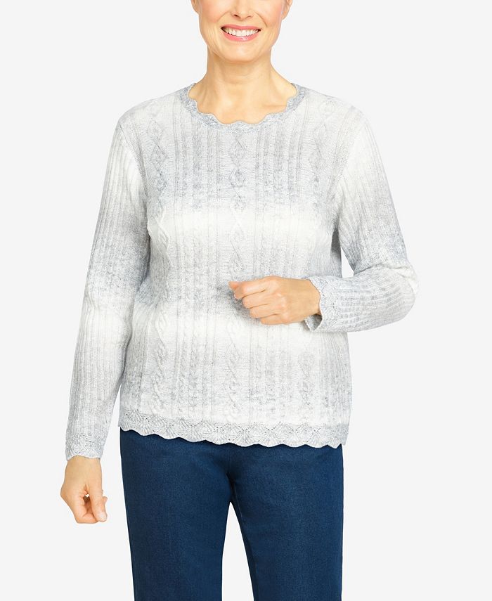 Alfred Dunner Plus Size Classics Ombre Sweater - Macy's