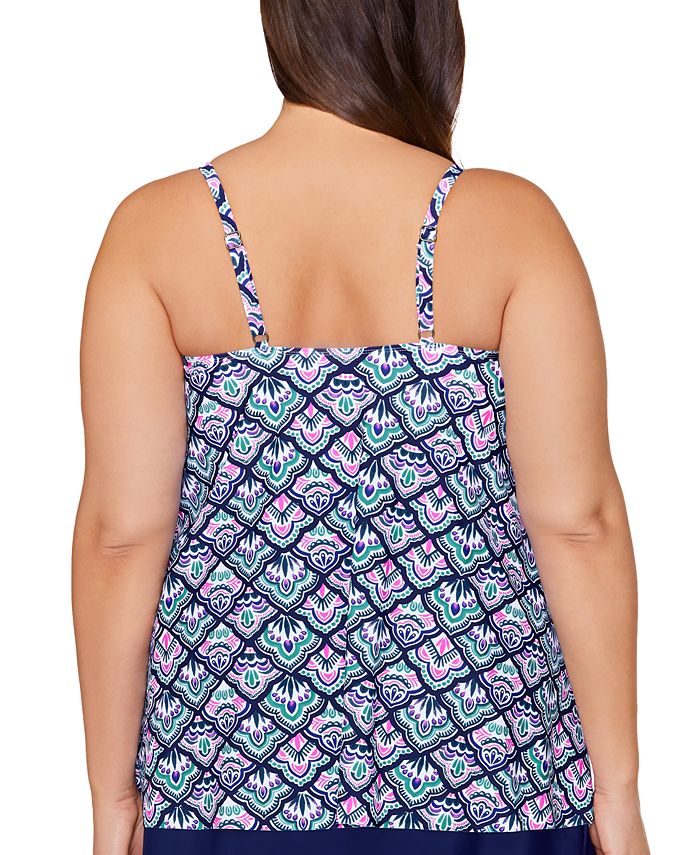 Island Escape Plus Size Cape Town Underwire Tankini Top Created For