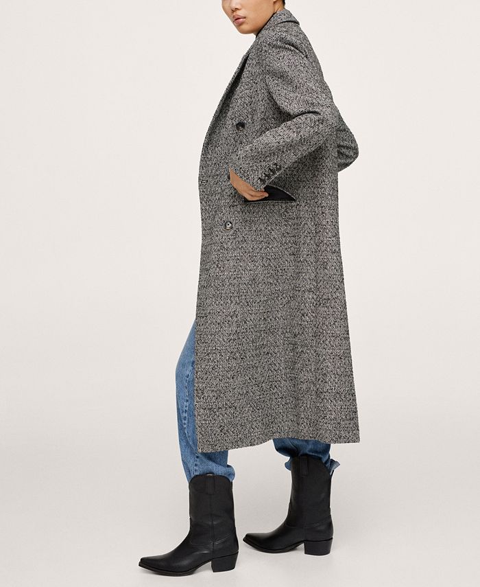 MANGO Women's Buttoned Wool Coat - Macy's