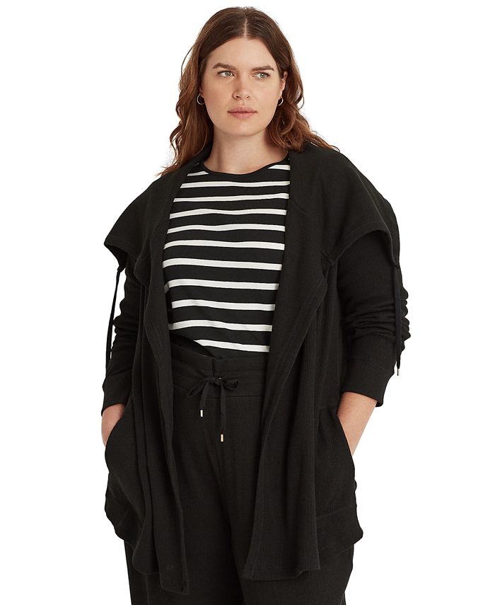 Lauren Ralph Lauren Plus Size Thermal Waffle Knit Cardigan Macys